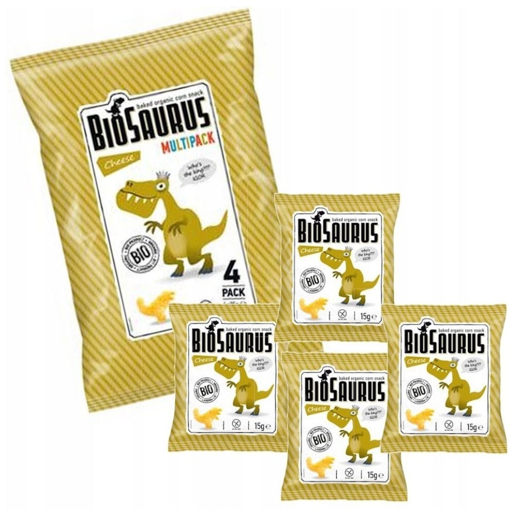 McLloyd's BioSaurus Gluten Free Cheese Corn Crisps - 4x15 g – Medpak