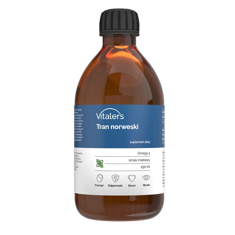 Vitaler's Omega-3 Norwegian Cod Liver Oil Mint Flavor 1200 mg 250 ml ...